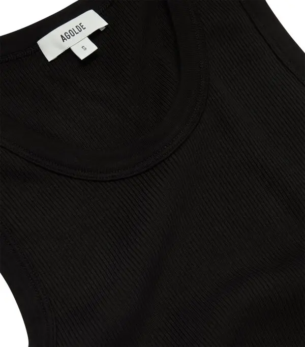 AGOLDE Poppy Ribbed Tank Top - Black