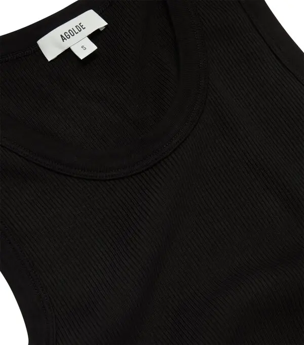 AGOLDE Poppy Ribbed Tank Top - Black