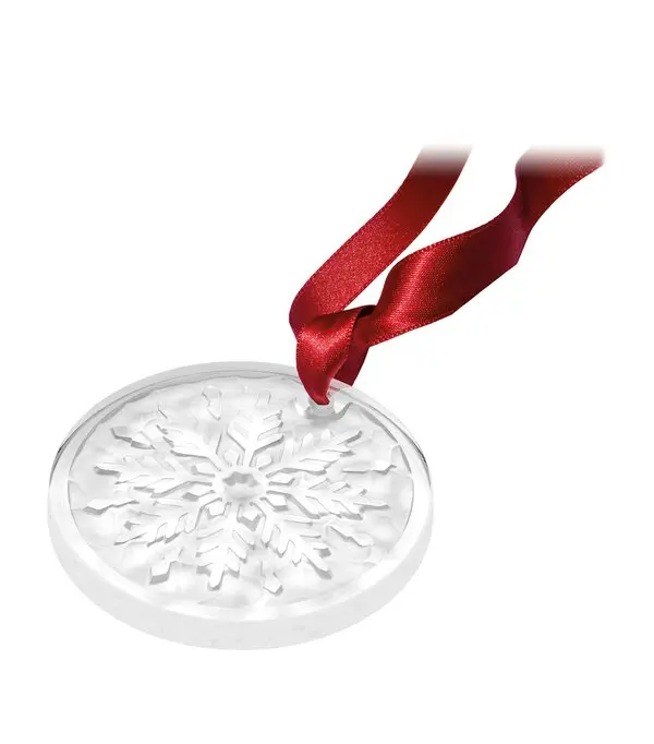 Lalique Crystal Snowflake Tree Decoration - Clear