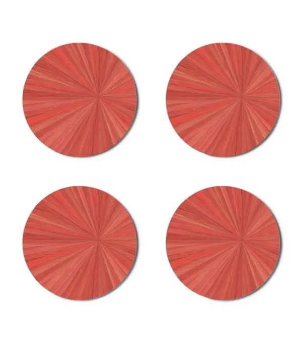 HESTIA Set Of 4 Soleil Round Coasters - Grey