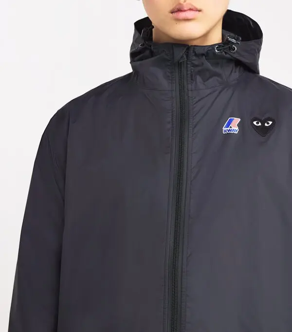 Play Comme Des Garcon X K-way Water-resistant Jacket - Black