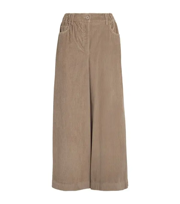 Max Mara Corduroy Wide-leg Trousers - Beige