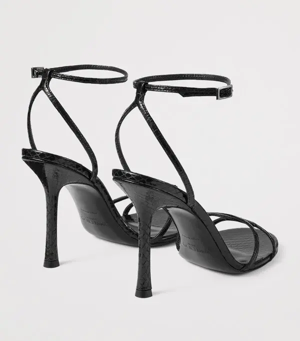 JIMMY CHOO 1998 Leo 100 Leather Heeled Sandals - Black
