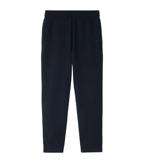 Burberry Cashmere-blend Logo Sweatpants - Navy