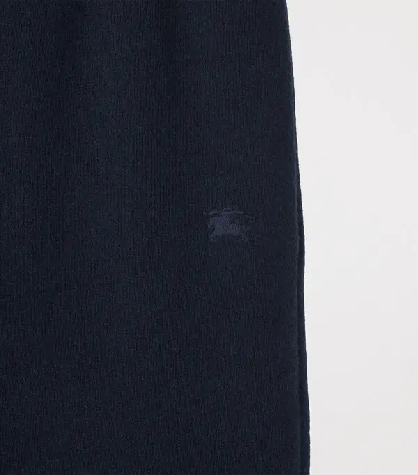 Burberry Cashmere-blend Logo Sweatpants - Navy