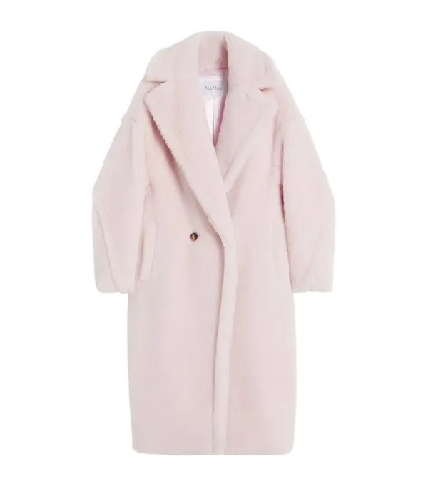 Max Mara Virgin Wool-cashmere Teddy Overcoat - Pink