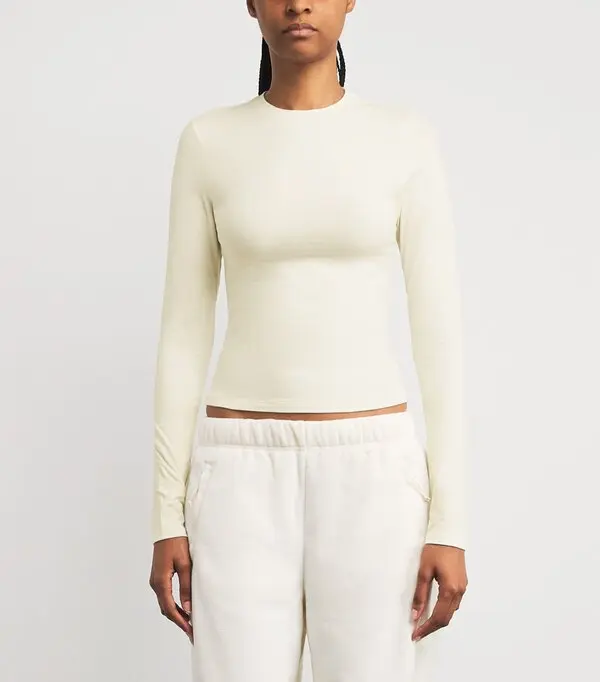 SKIMS Cotton Jersey Long-sleeve T-shirt - Ivory