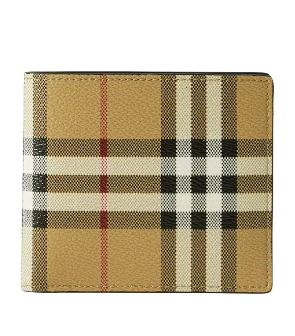 Burberry Check Bifold Coin Wallet - Beige