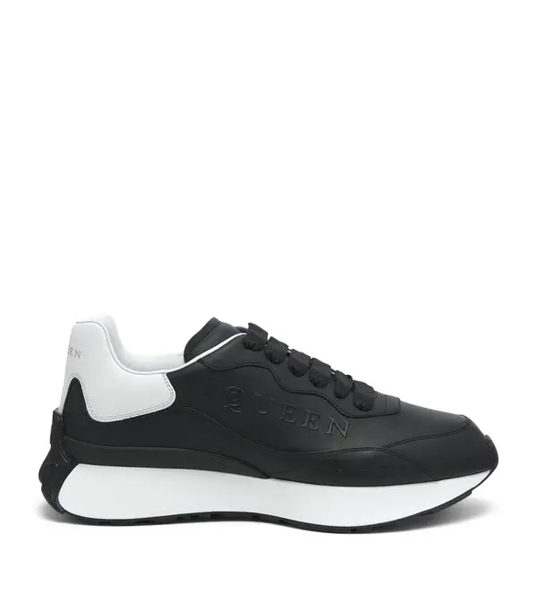 Alexander McQueen Leather Sprint Runner Sneakers - Black
