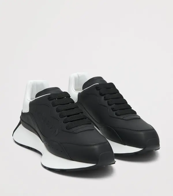 Alexander McQueen Leather Sprint Runner Sneakers - Black