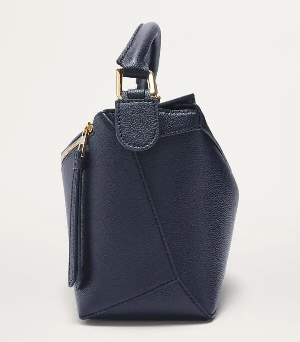 Loewe Small Puzzle Edge Top-handle Bag - Navy