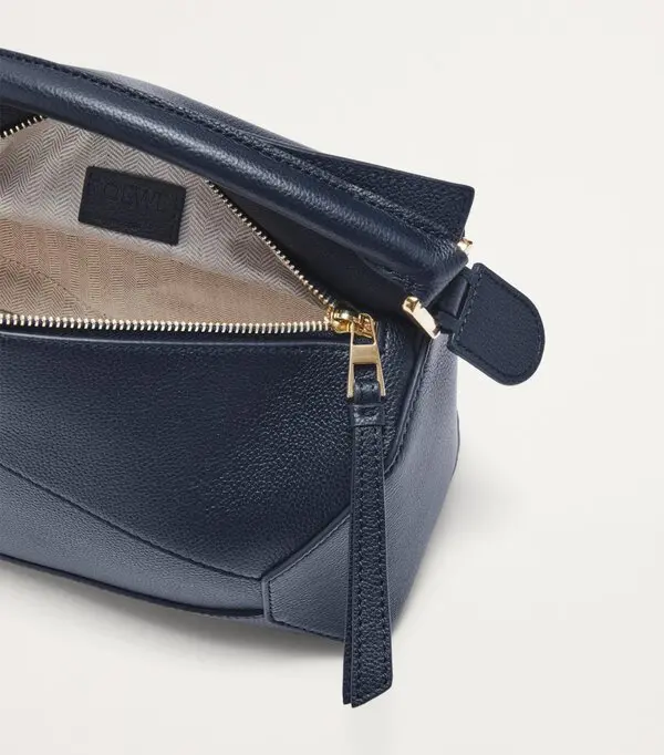 Loewe Small Puzzle Edge Top-handle Bag - Navy