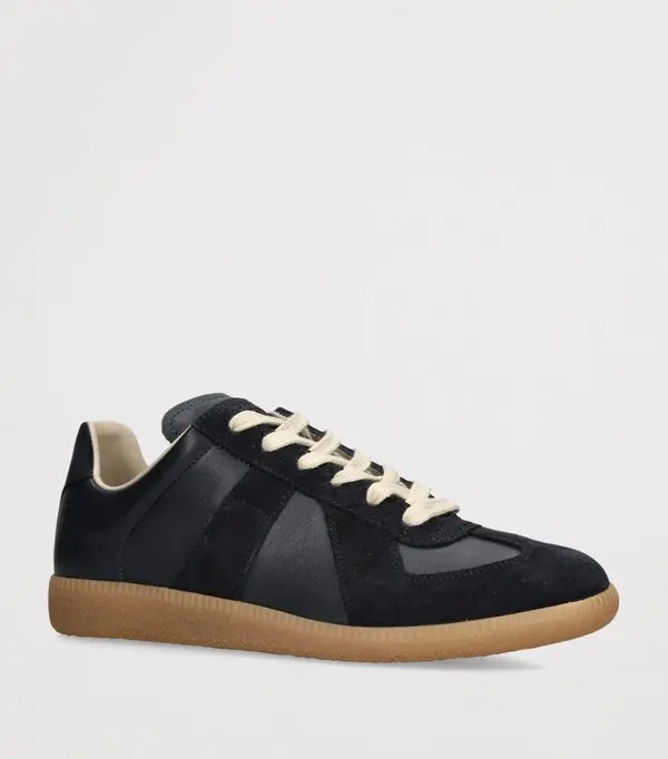 MAISON MARGIELA Leather-suede Replica Sneakers - Navy