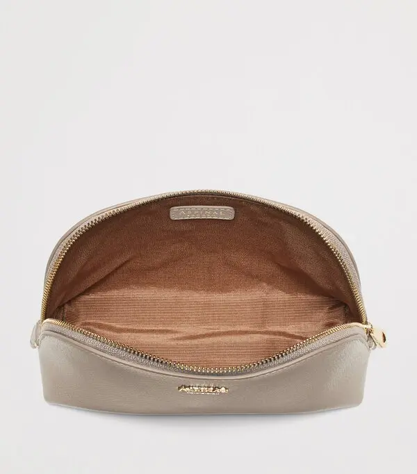 ASPINAL OF LONDON Small Leather Makeup Bag - Neutral