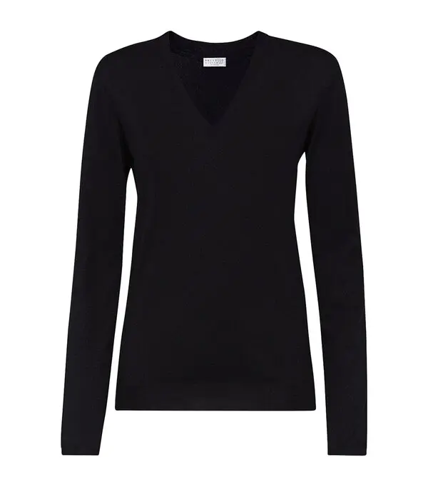 Brunello Cucinelli Cashmere-silk-blend Sweater - Black