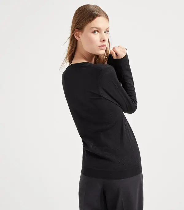 Brunello Cucinelli Cashmere-silk-blend Sweater - Black