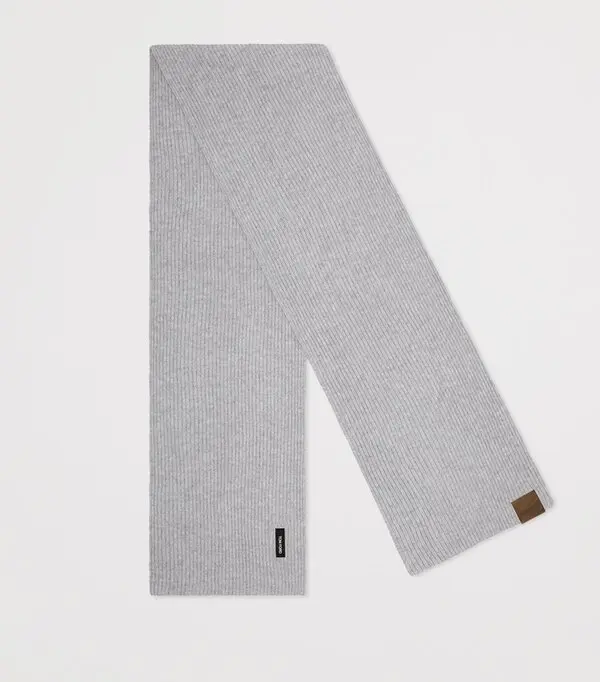 TOM FORD Cashmere Logo Scarf - Grey
