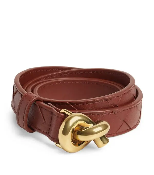 Bottega Veneta Leather Knot Belt - Brown