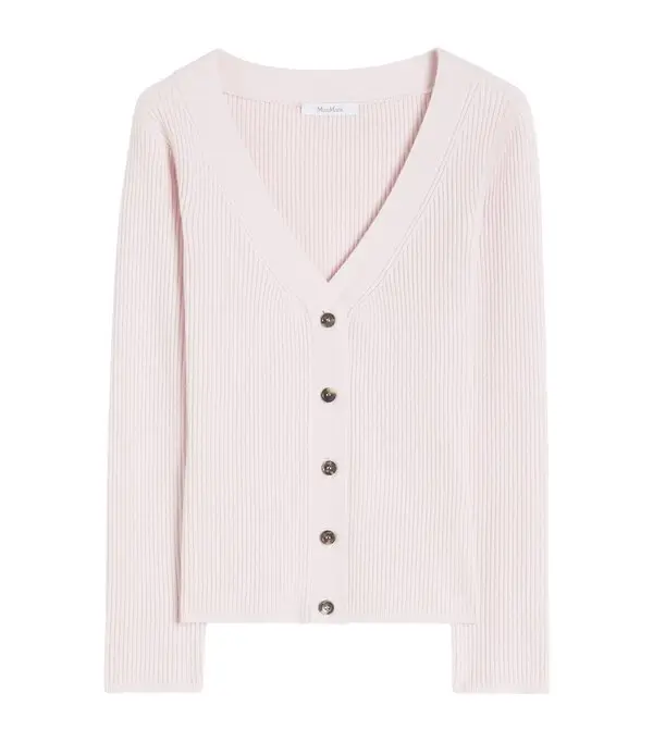 Max Mara Wool-blend Ribbed Cardigan - Pink