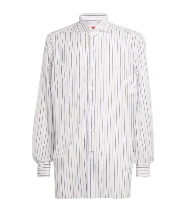 Isaia Cotton-linen Stripe Shirt
