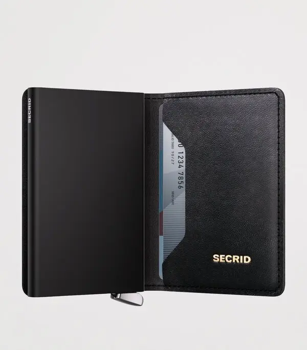 SECRID Embossed Leather Slimwallet - Black