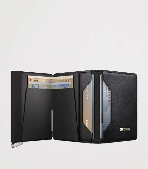 SECRID Embossed Leather Slimwallet - Black