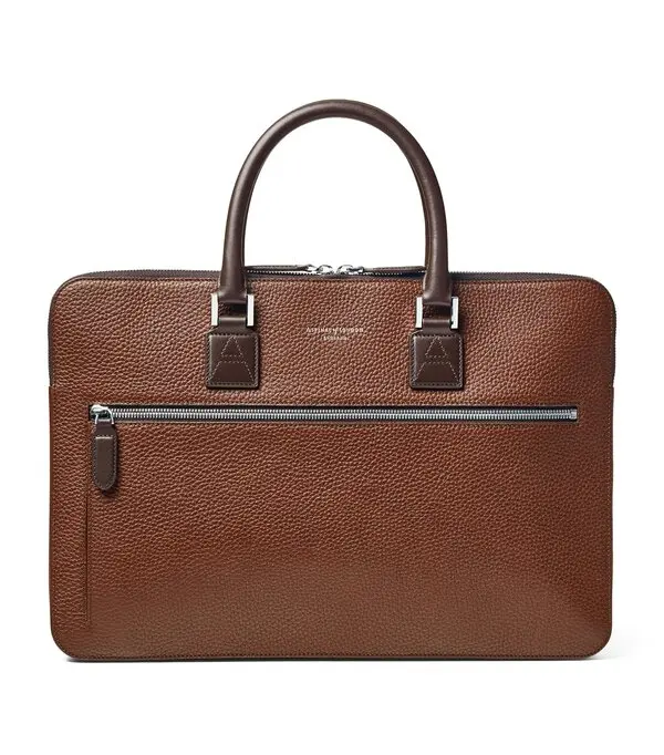 ASPINAL OF LONDON Leather Connaught Briefcase - Brown