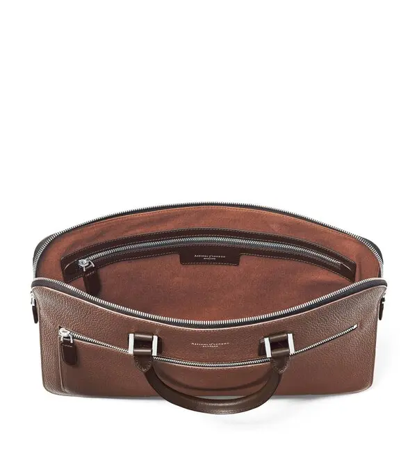 ASPINAL OF LONDON Leather Connaught Briefcase - Brown