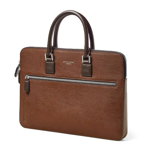 ASPINAL OF LONDON Leather Connaught Briefcase - Brown