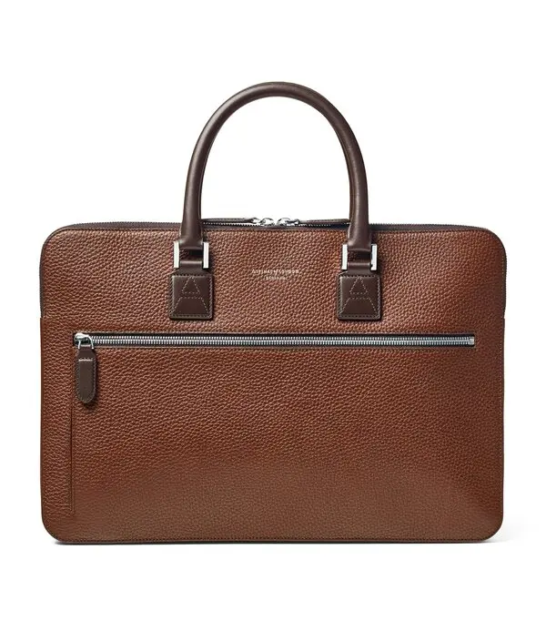 ASPINAL OF LONDON Leather Connaught Briefcase - Brown
