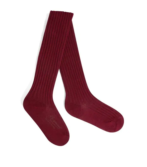 Bonpoint Cotton Ribbed Socks - Burgundy