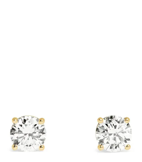 Harrods Diamond Stud Earrings - Gold
