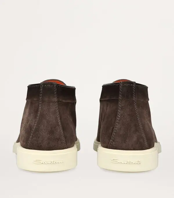 Santoni Suede Detroit High-top Loafers - Brown