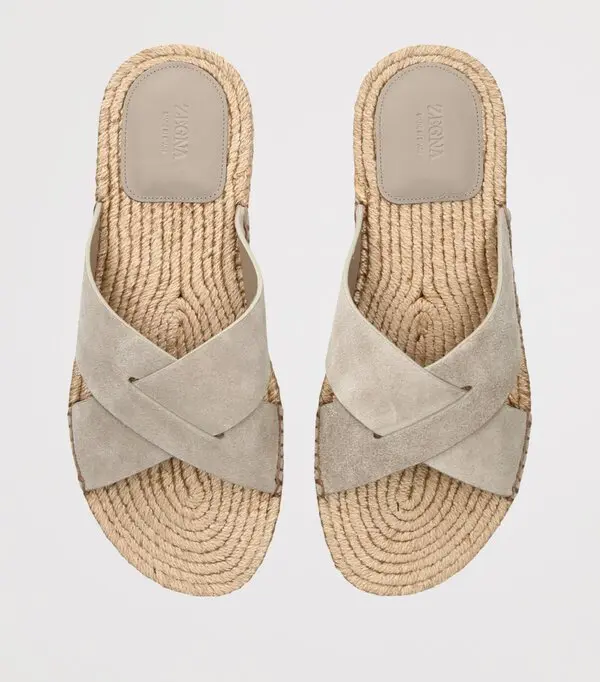 Zegna Suede Espadrille Sandals - Grey