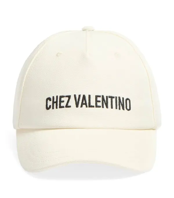 Valentino Garavani Cotton Chez Baseball Cap - Ivory