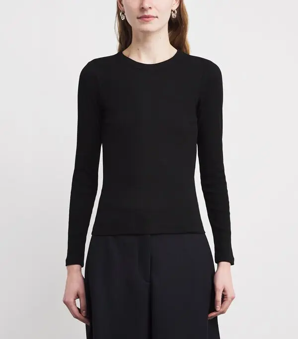 ME+EM Stretch-cotton Ribbed T-shirt - Black