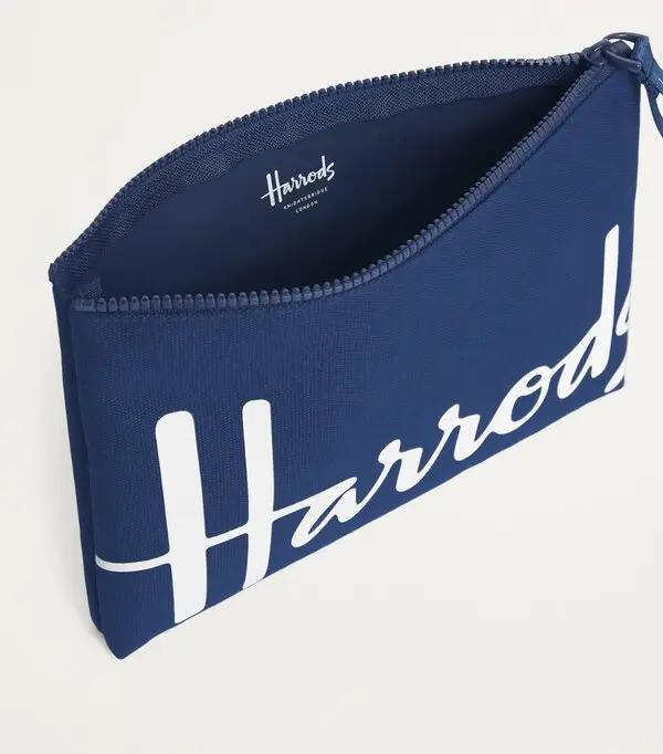 Harrods Cotton Logo Pouch - Navy