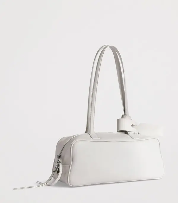Balenciaga Small Leather Carrie Bowling Top-handle Bag - White