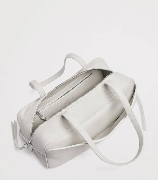 Balenciaga Small Leather Carrie Bowling Top-handle Bag - White
