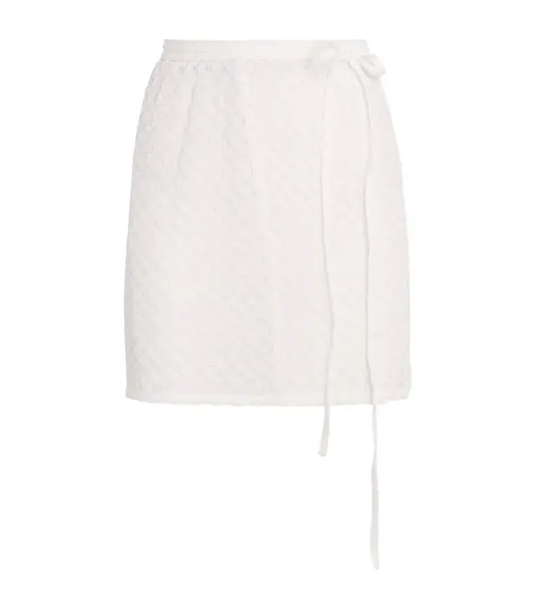 Missoni Metallic Tie Mini Skirt - White