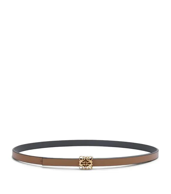 Loewe Leather Reversible Bombe Anagram Belt - Brown
