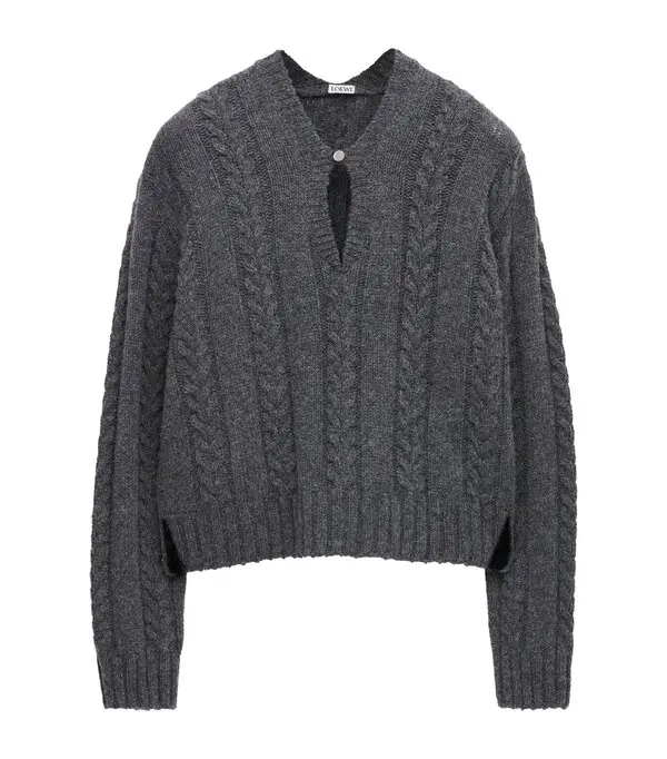 Loewe Wool Cable-knit Sweater - Grey