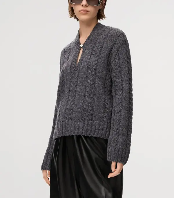 Loewe Wool Cable-knit Sweater - Grey