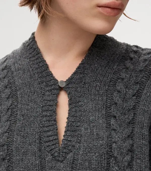 Loewe Wool Cable-knit Sweater - Grey