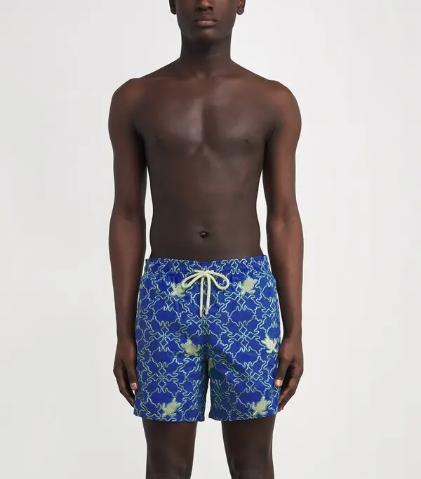 Vilebrequin Embroidered Turtle Mistral Swim Shorts - Blue