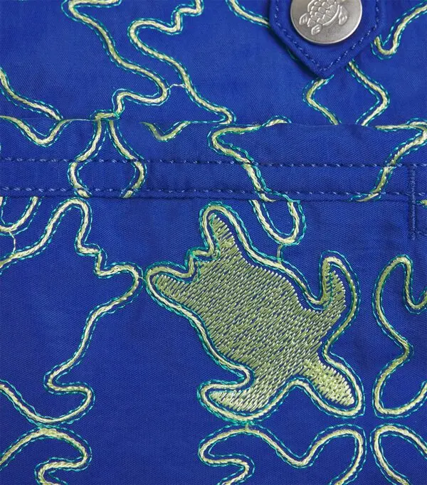 Vilebrequin Embroidered Turtle Mistral Swim Shorts - Blue
