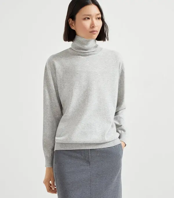 Brunello Cucinelli Cashmere High-neck Sweater - Grey
