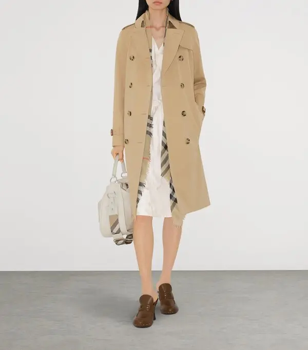 Burberry Gabardine Long Kensington Heritage Trench Coat - Beige