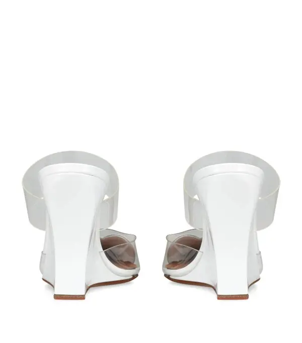 Alaïa Patent Coeur Mules - White