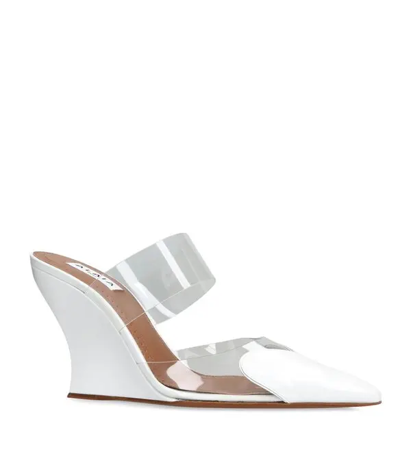 Alaïa Patent Coeur Mules - White
